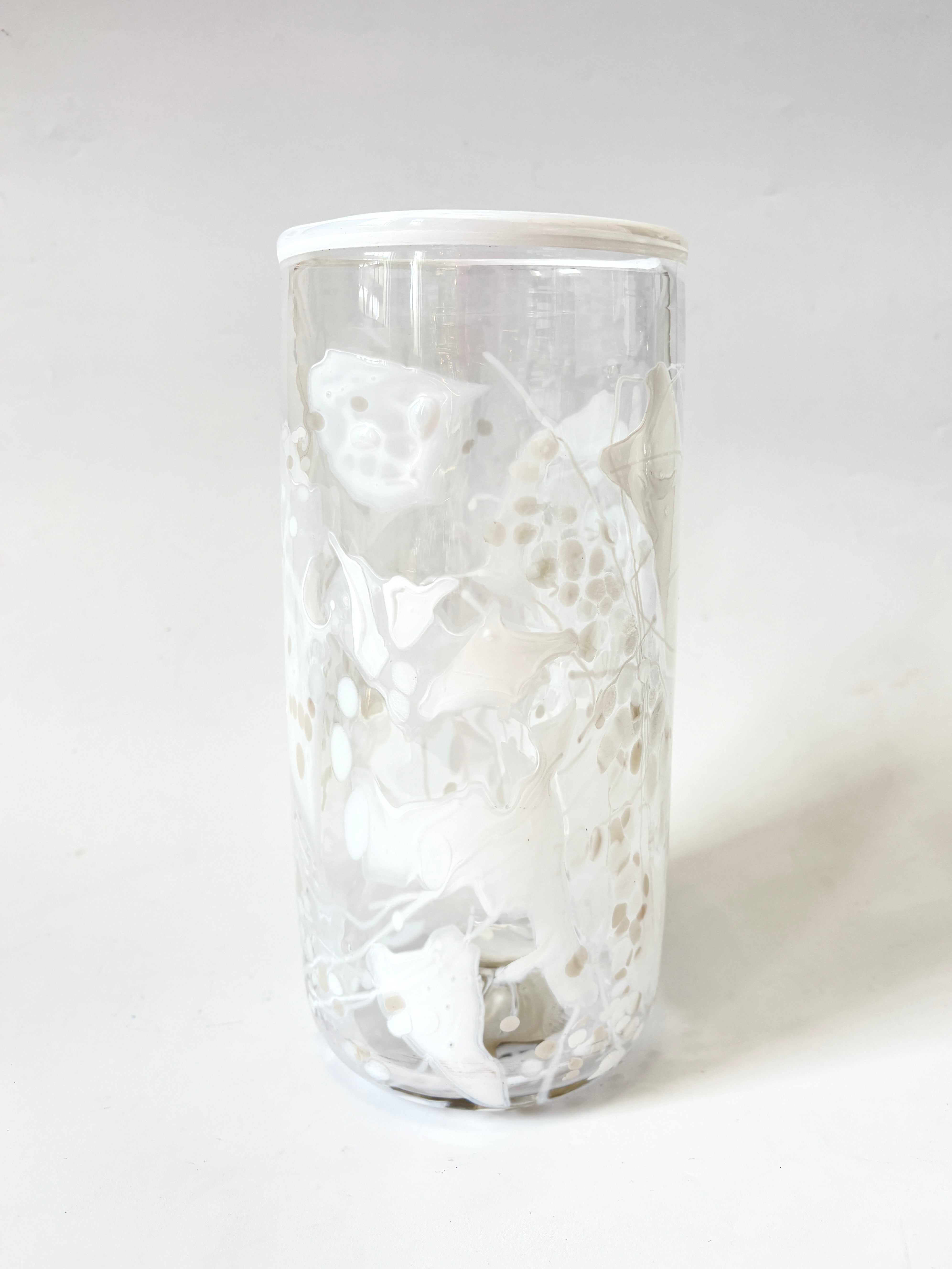 Cylinder Vase - White Shard by Grinter Glass – Inc Design Store